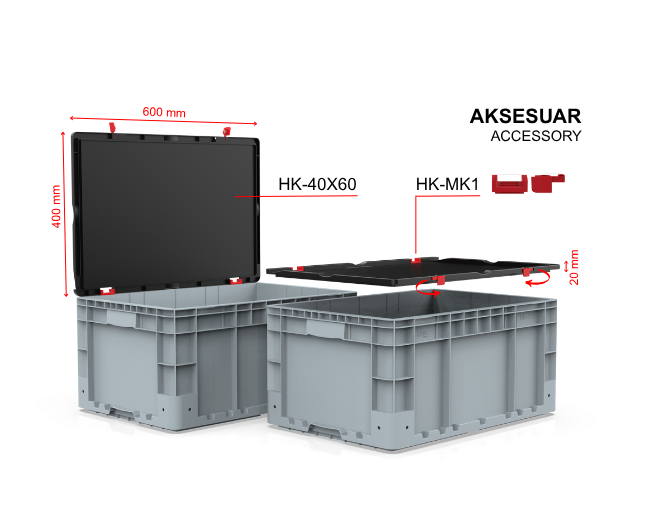 400 x 600 mm Solid Crates - HK-4628 Plastic Crate - Closed Plastic ...
