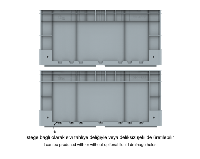 400 x 600 mm Solid Crates - HK-4628 Plastic Crate - Closed Plastic ...