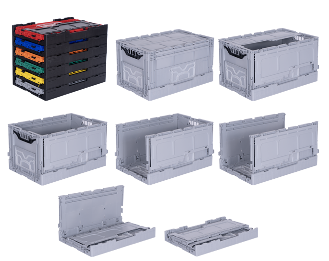 Plastic Carrying Crates - KX-4634-MK Plastic Foldable Crates | Durable ...