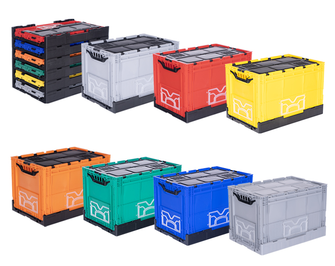 Plastic Carrying Crates - KX-4640-MK Plastic Foldable Crates | Durable ...